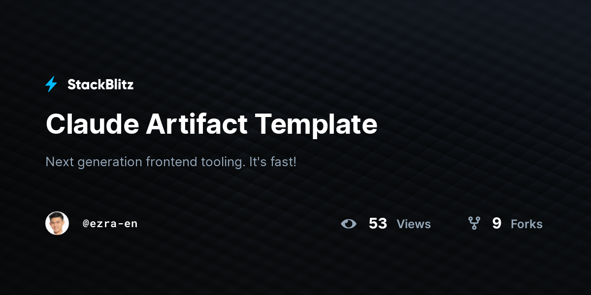 Claude Artifact Template - StackBlitz