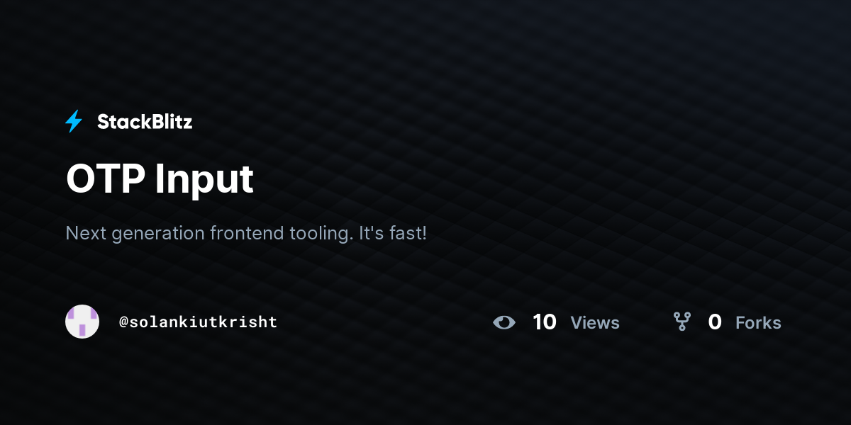 OTP Input - StackBlitz