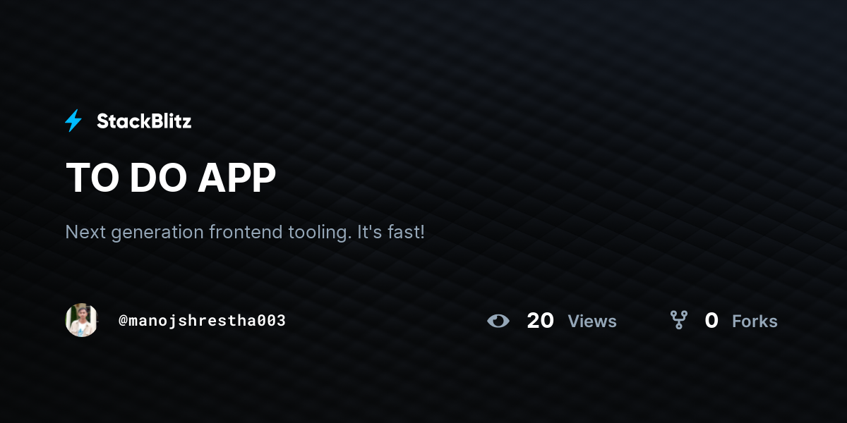 TO DO APP - StackBlitz