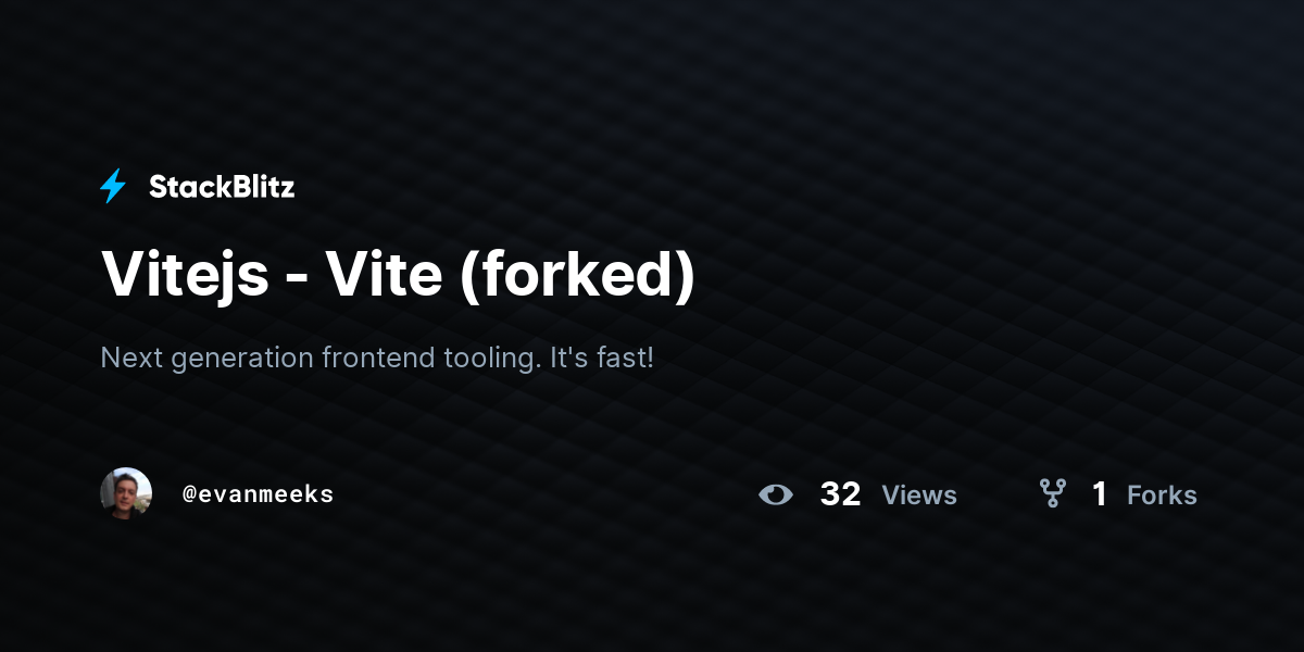 Vitejs Vite Forked Stackblitz