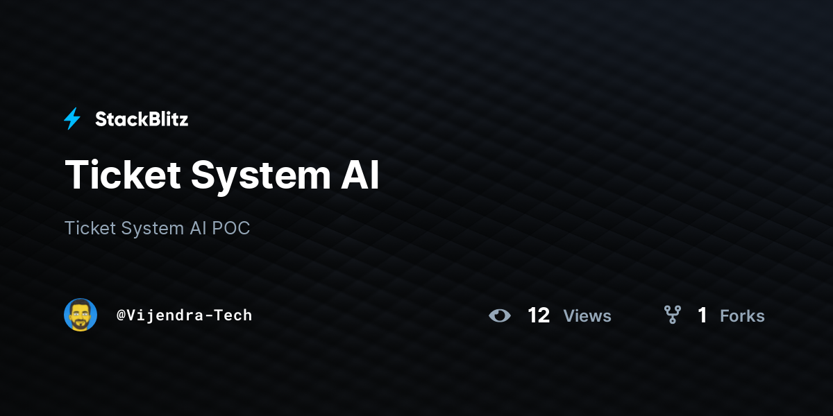 Ticket System AI - StackBlitz