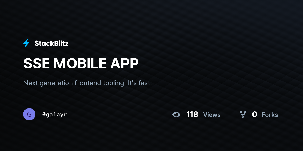 SSE MOBILE APP - StackBlitz