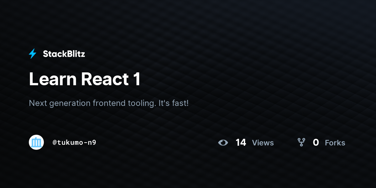 Learn React 1 - StackBlitz