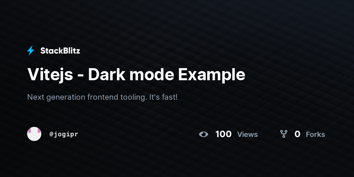 Vitejs - Dark mode Example - StackBlitz
