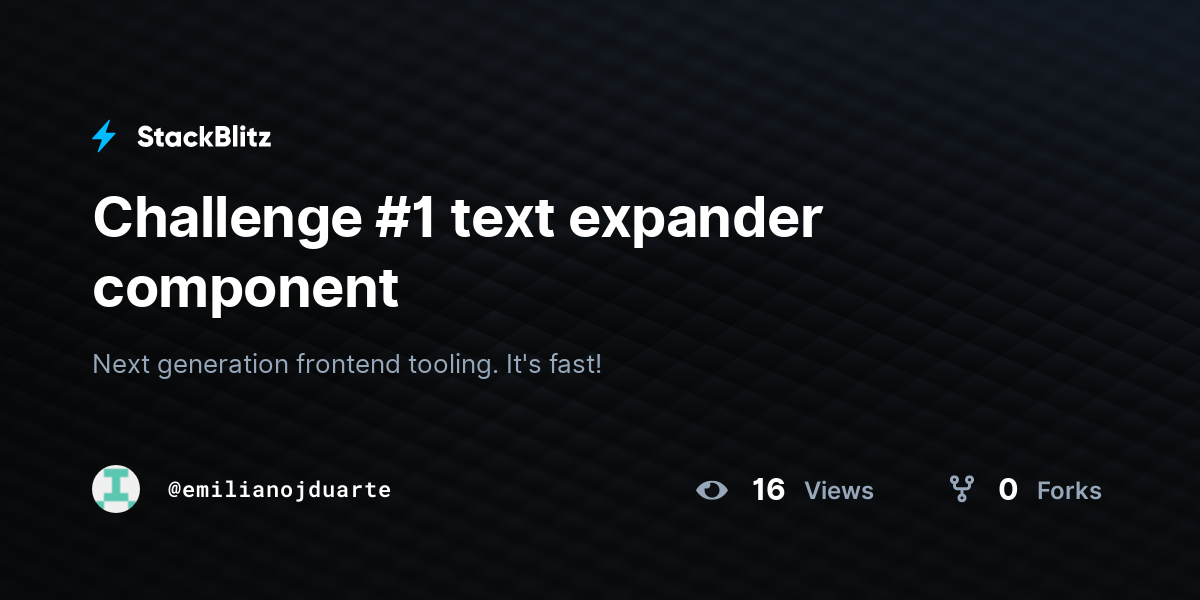 Challenge #1 text expander component - StackBlitz