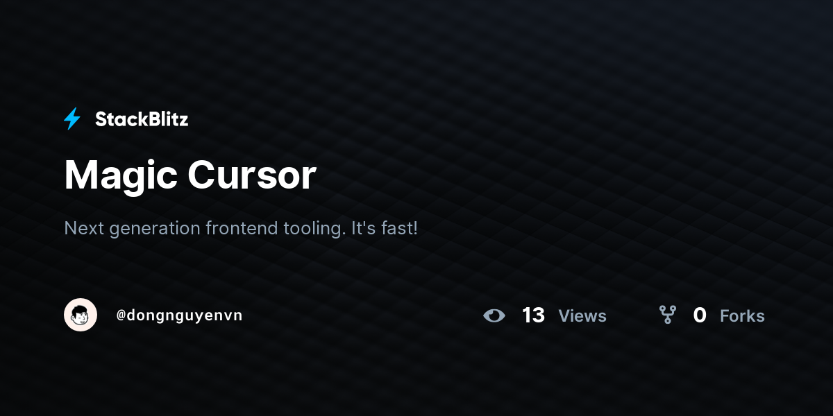 Magic Cursor - StackBlitz