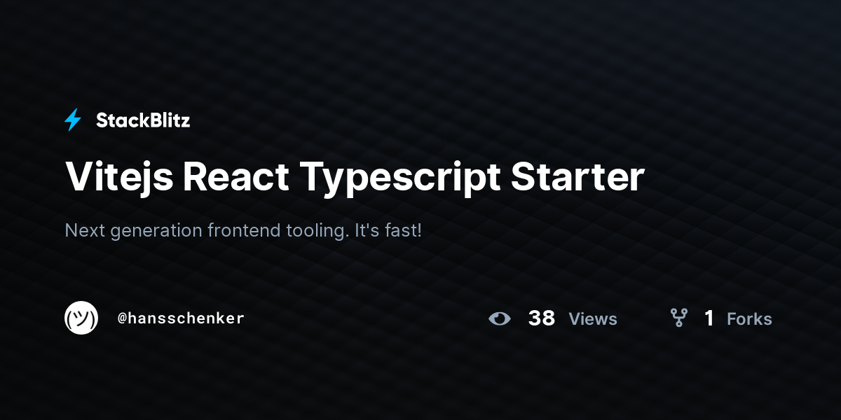 Vitejs React Typescript Starter - StackBlitz