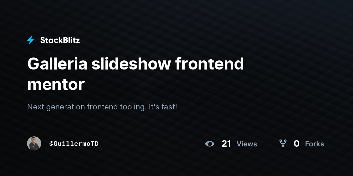 Galleria slideshow frontend mentor - StackBlitz