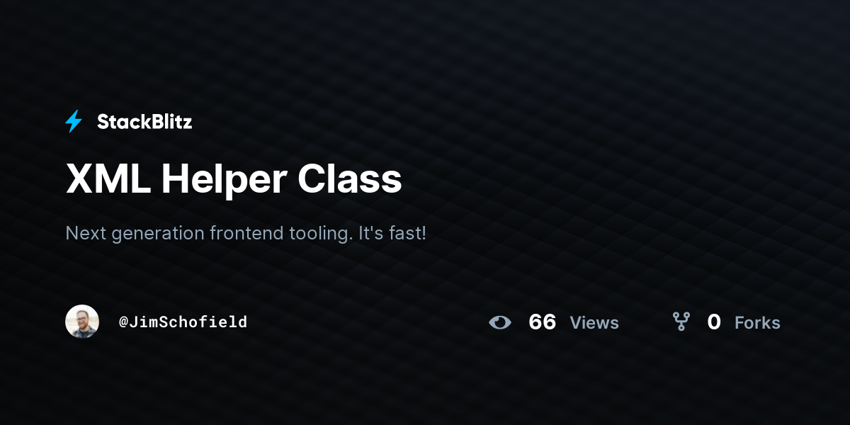 XML Helper Class - StackBlitz