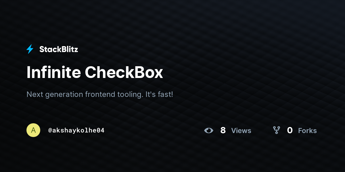 Infinite CheckBox - StackBlitz