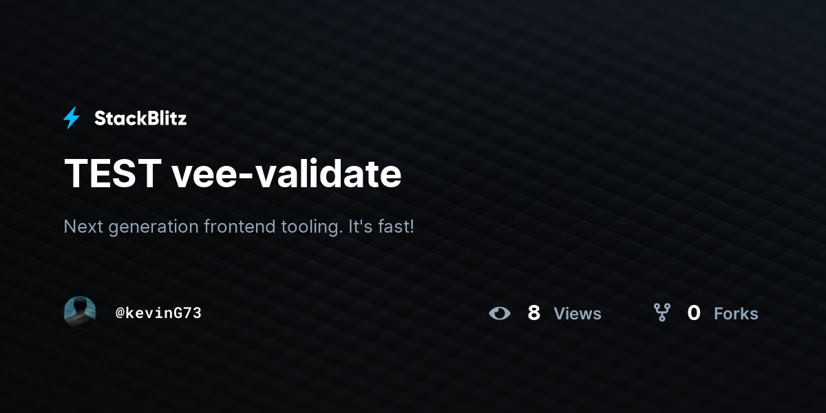 TEST vee-validate - StackBlitz