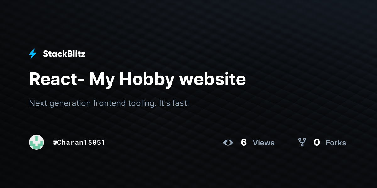 React- My Hobby website - StackBlitz