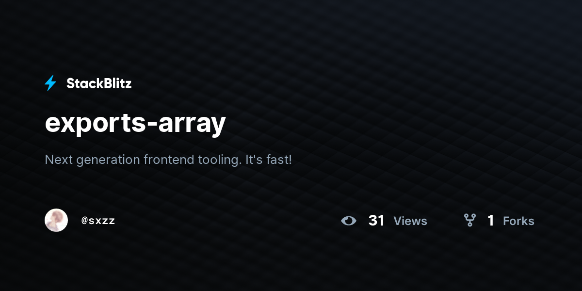 Exports Array Stackblitz 