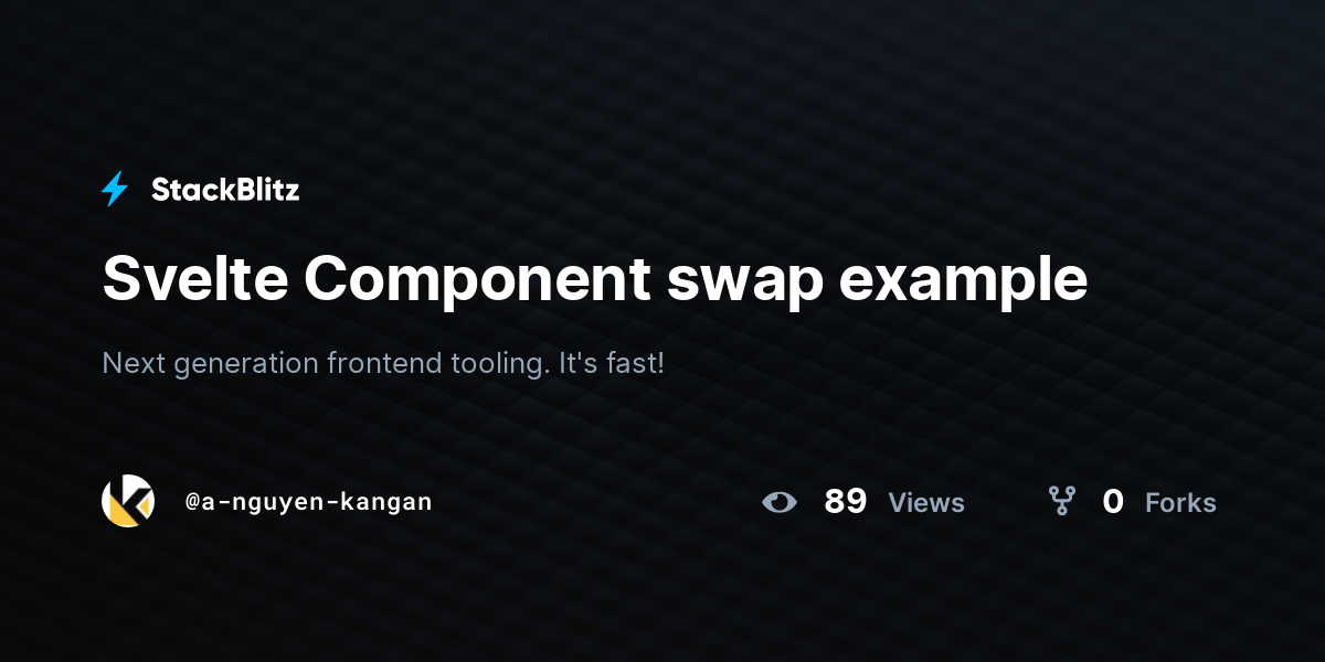Svelte Component swap example - StackBlitz