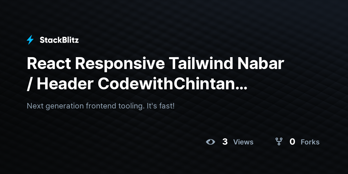 React Responsive Tailwind Nabar / Header CodewithChintan (duplicated) - StackBlitz