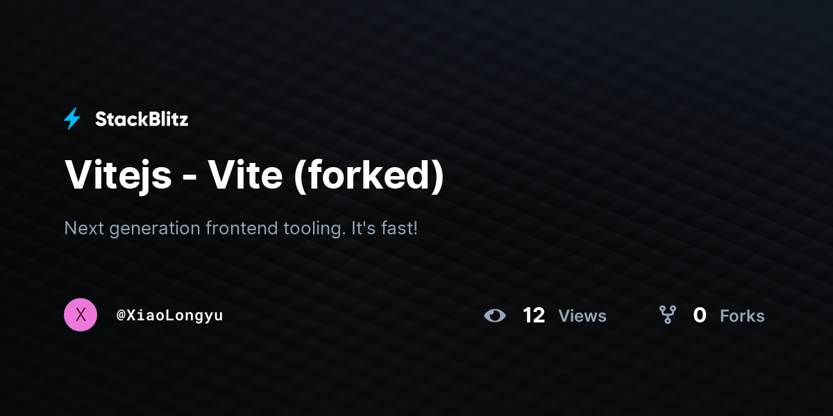 Vitejs - Vite (forked) - StackBlitz