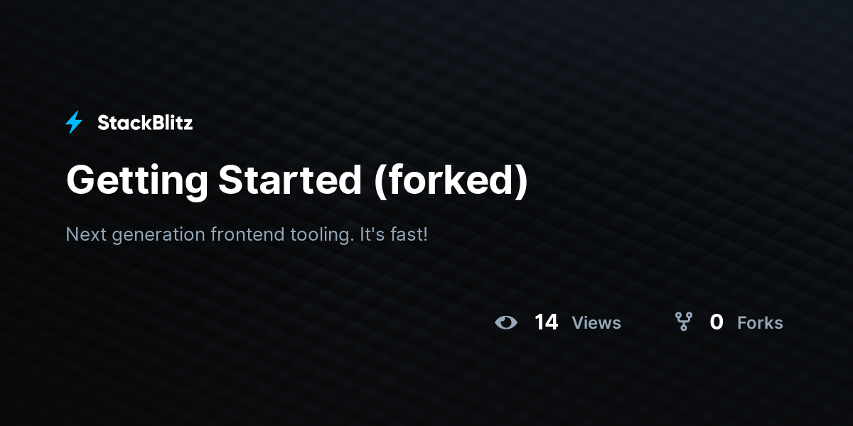 Getting Started (forked) - StackBlitz