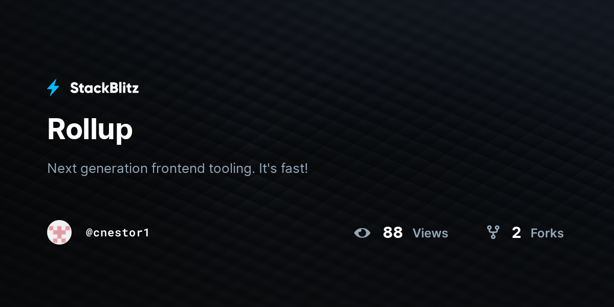 Rollup - StackBlitz