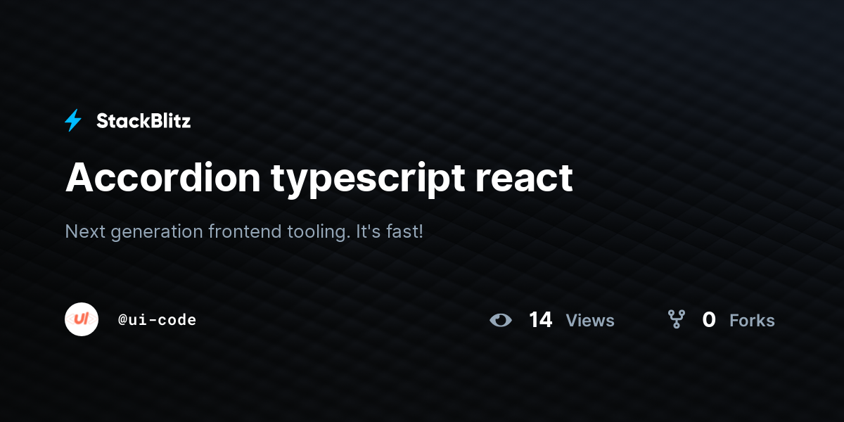 Accordion typescript react - StackBlitz