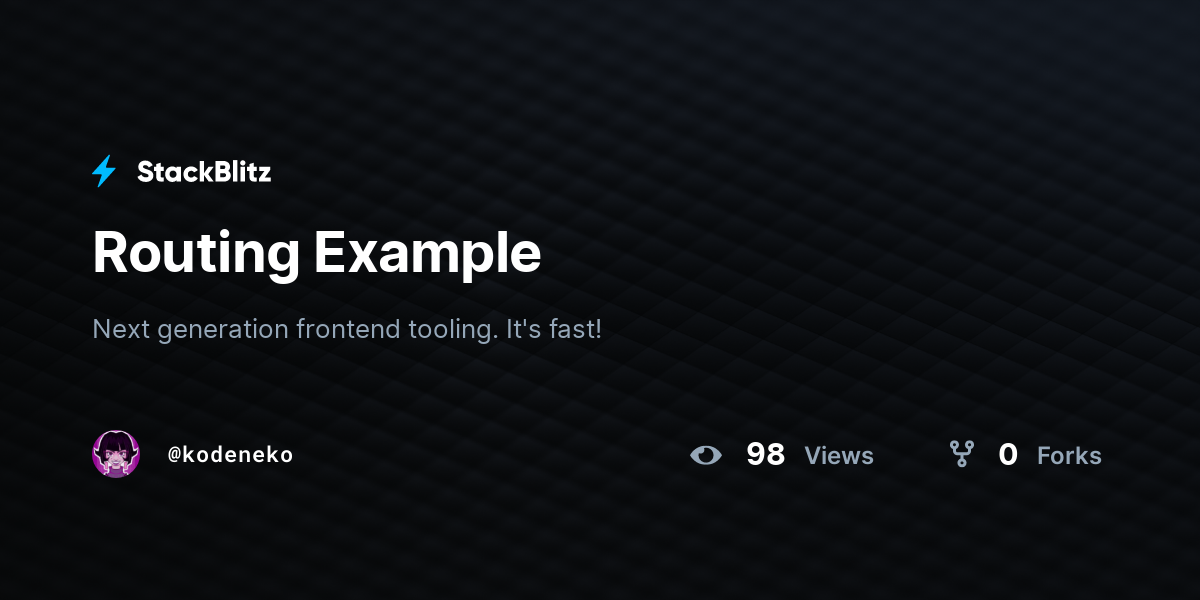 Routing Example - StackBlitz