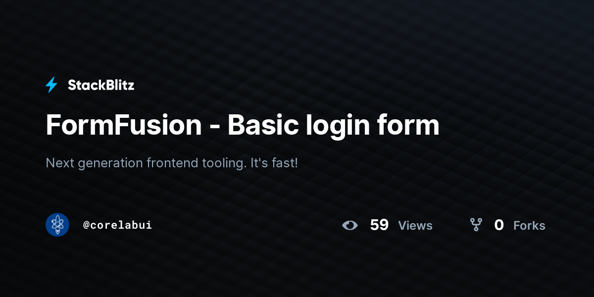 FormFusion - Basic login form - StackBlitz