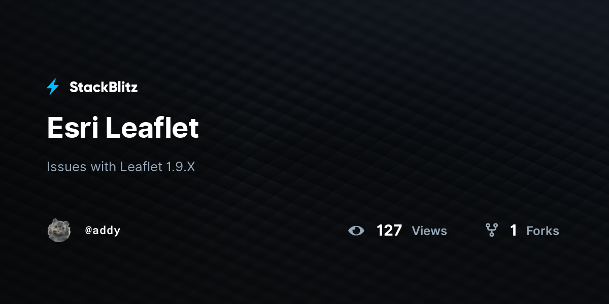 Esri Leaflet - StackBlitz