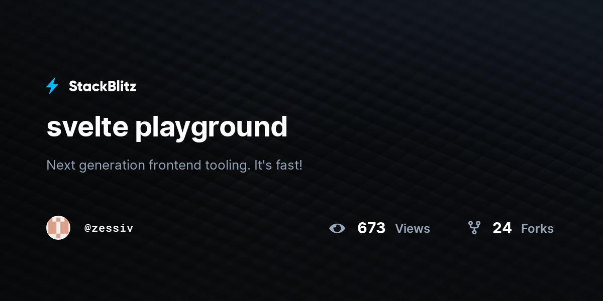 svelte playground - StackBlitz