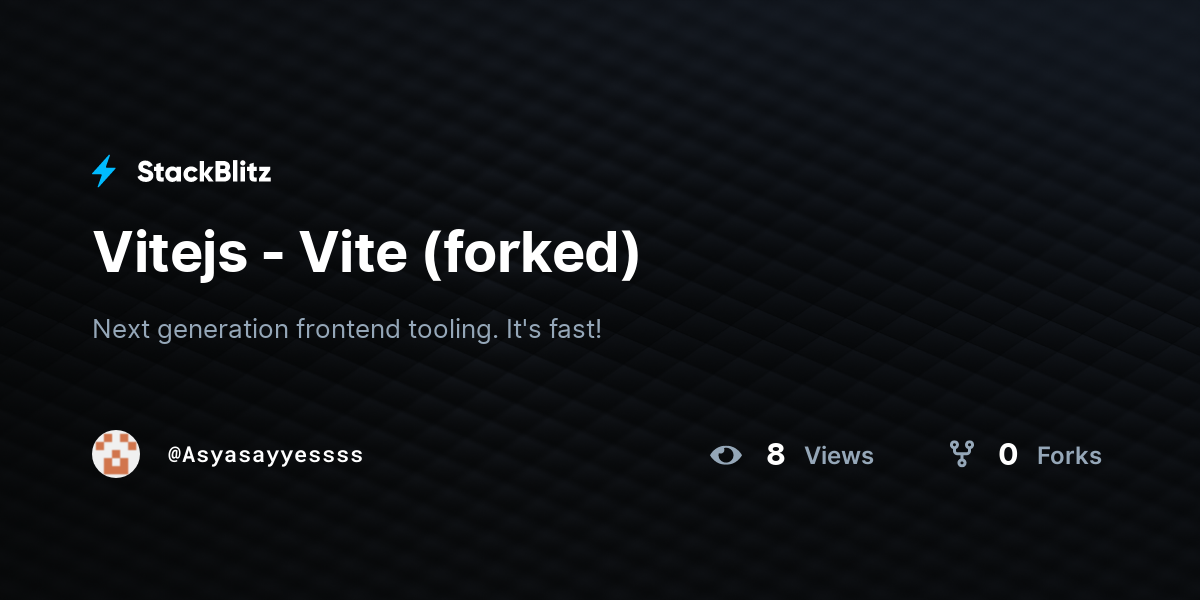 Vitejs - Vite (forked) - StackBlitz