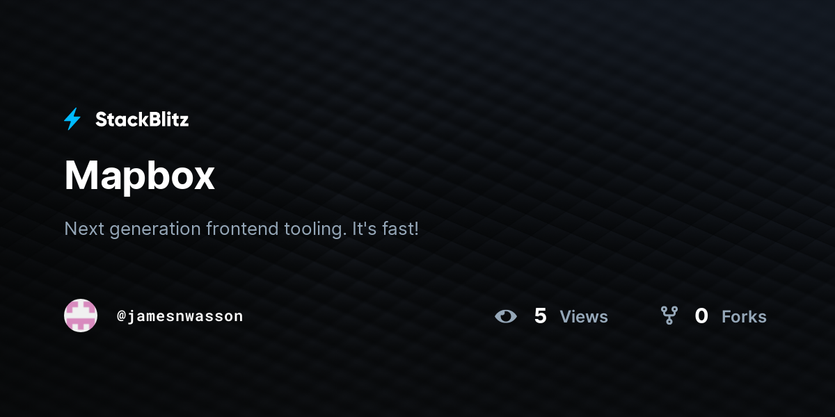 Mapbox - StackBlitz