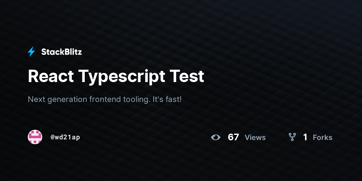React Typescript Test - StackBlitz