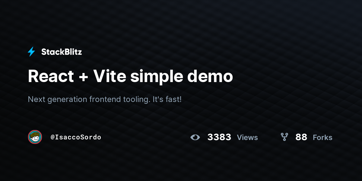 React + Vite simple demo - StackBlitz