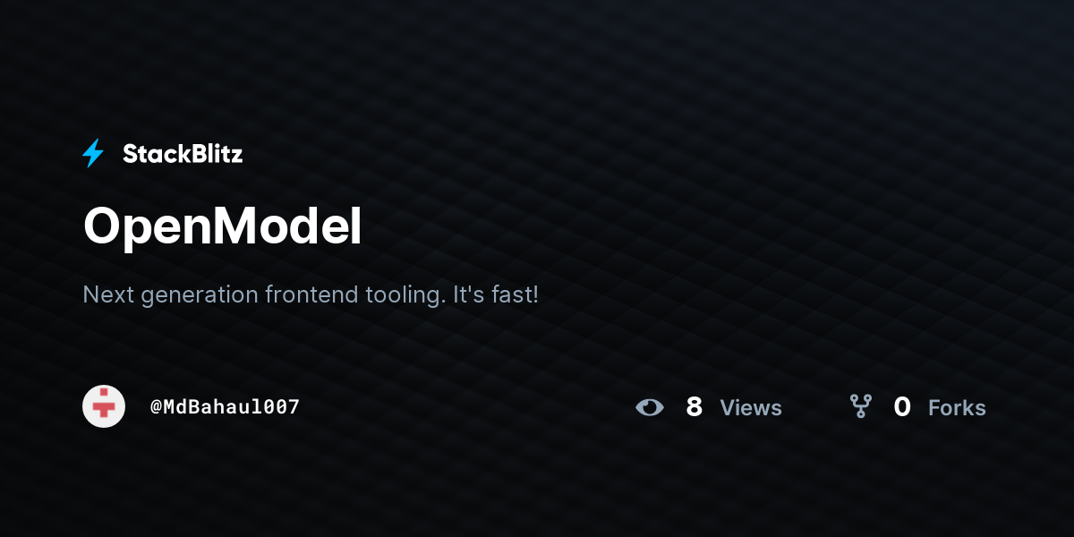 OpenModel - StackBlitz