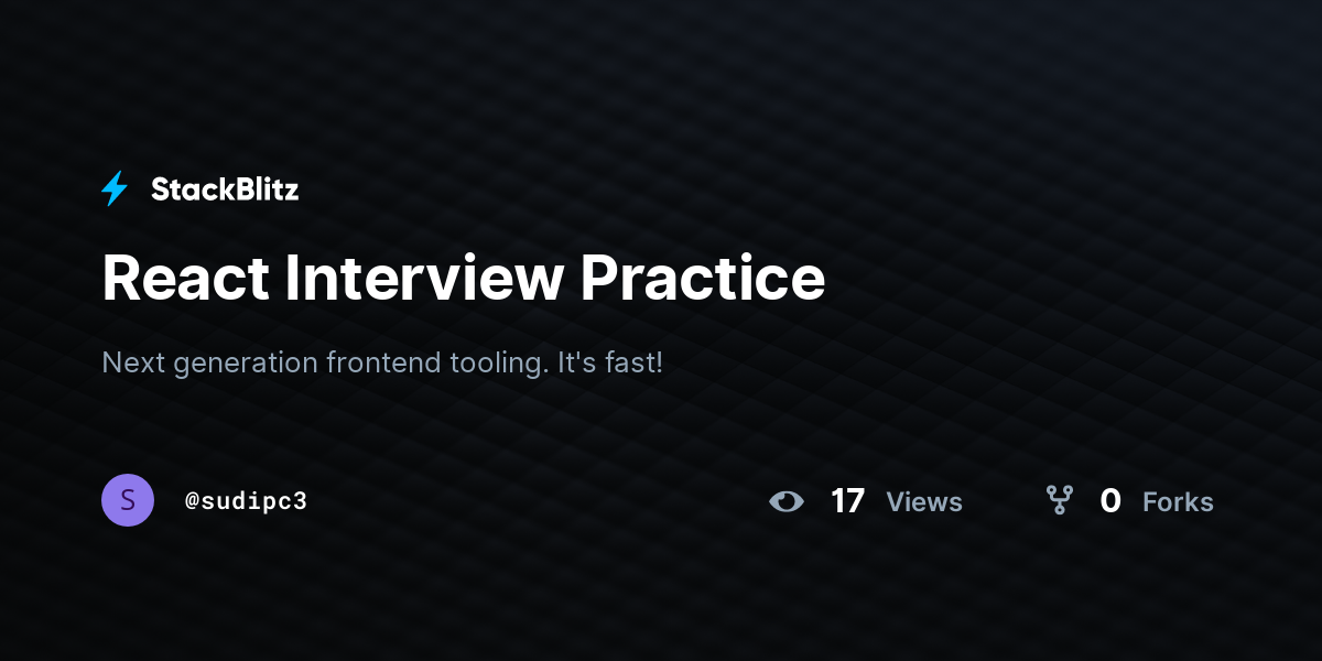 React Interview Practice - StackBlitz