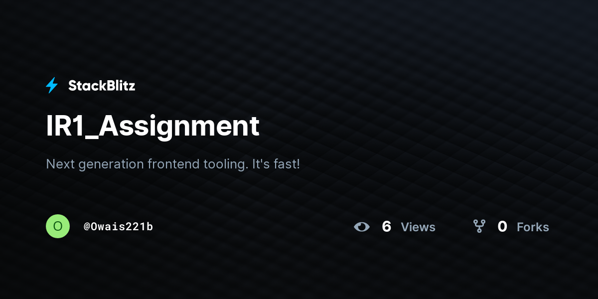 IR1_Assignment - StackBlitz