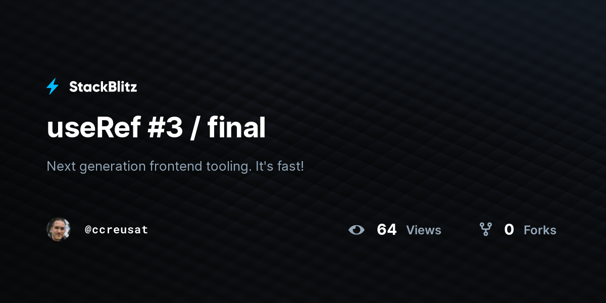 useRef #3 / final - StackBlitz