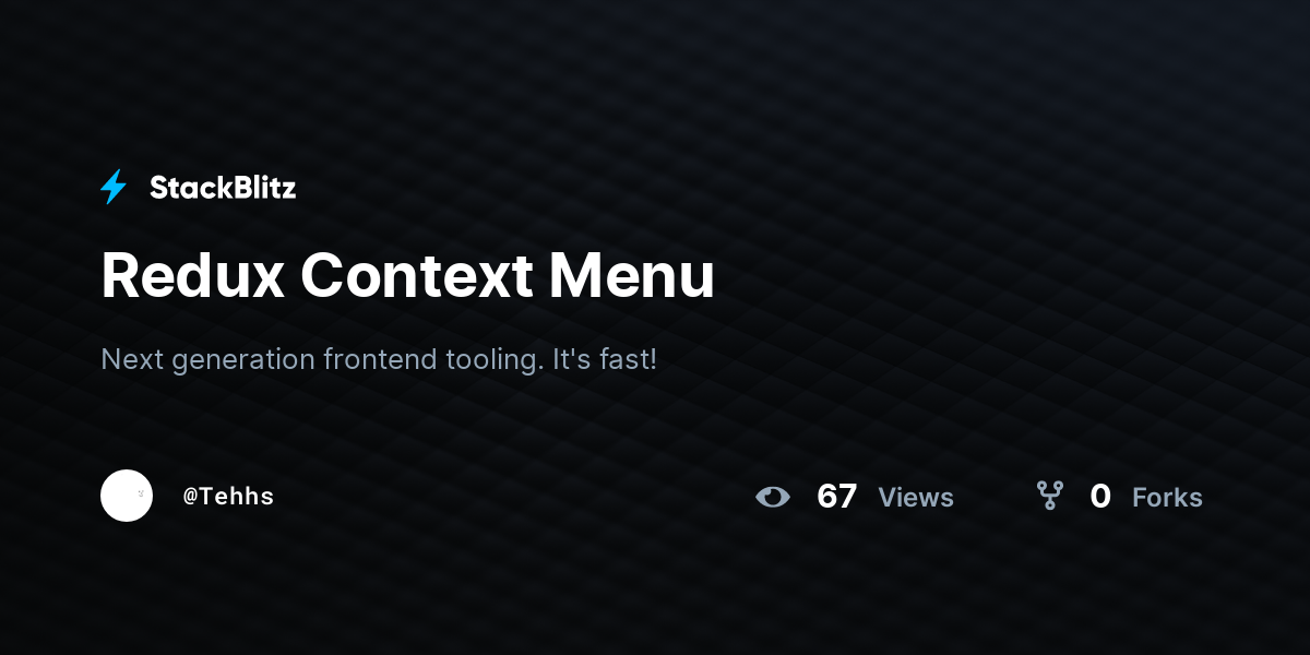Redux Context Menu - StackBlitz