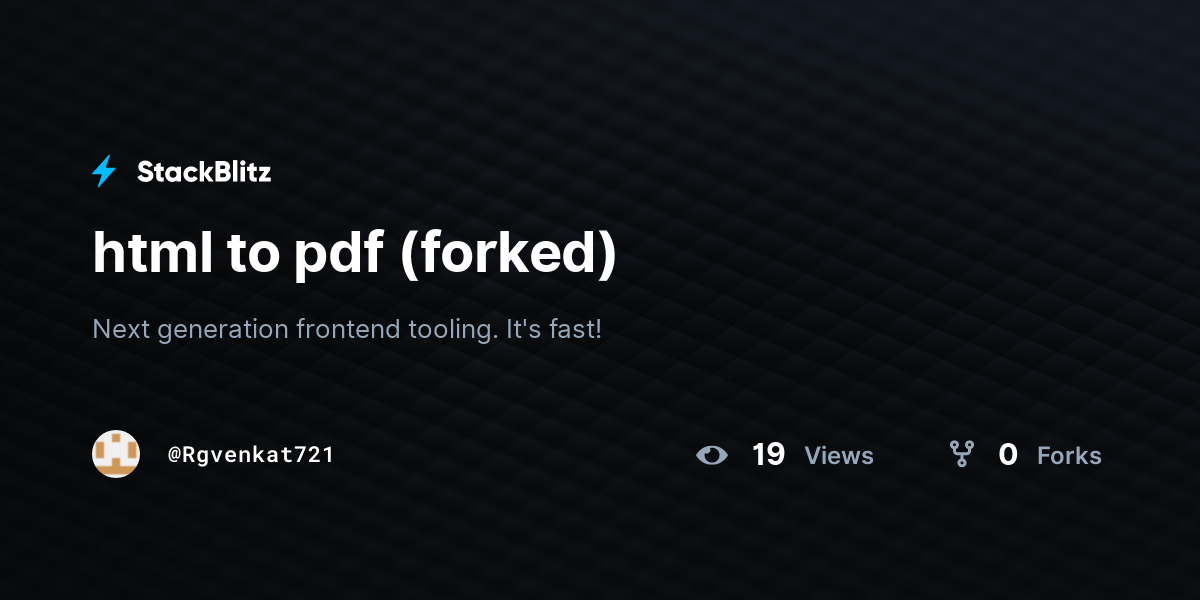 html to pdf (forked) - StackBlitz