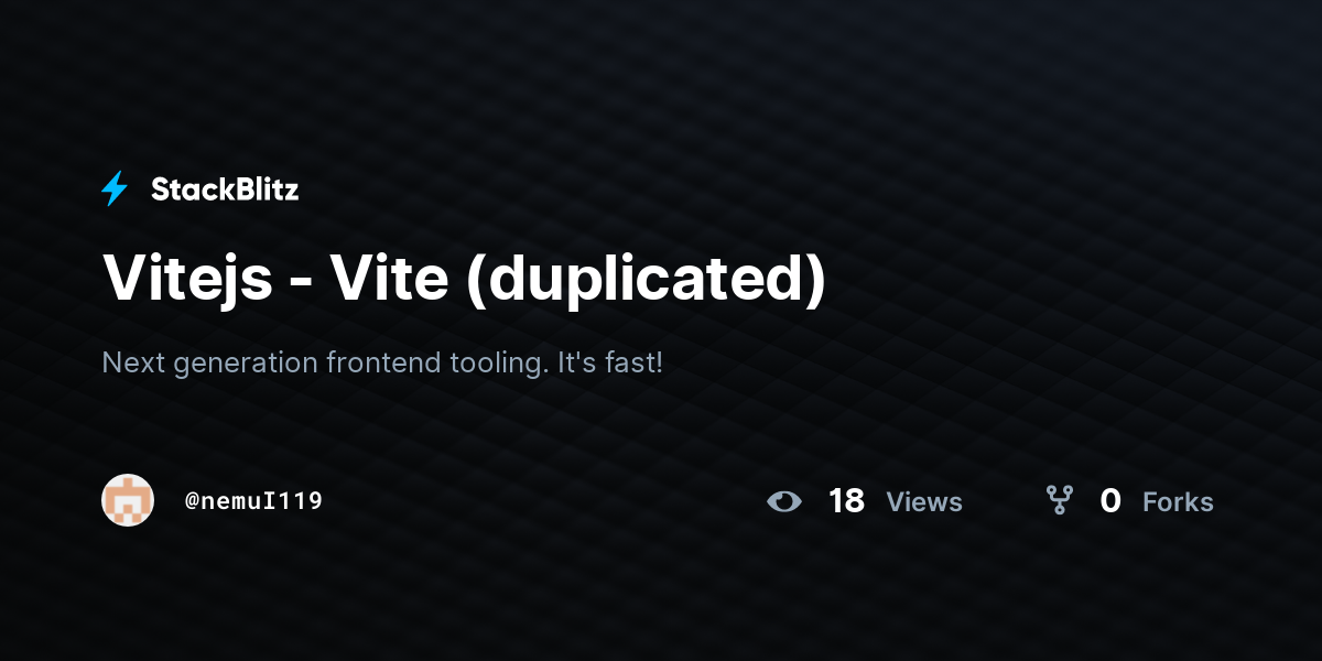 Vitejs - Vite (duplicated) - StackBlitz