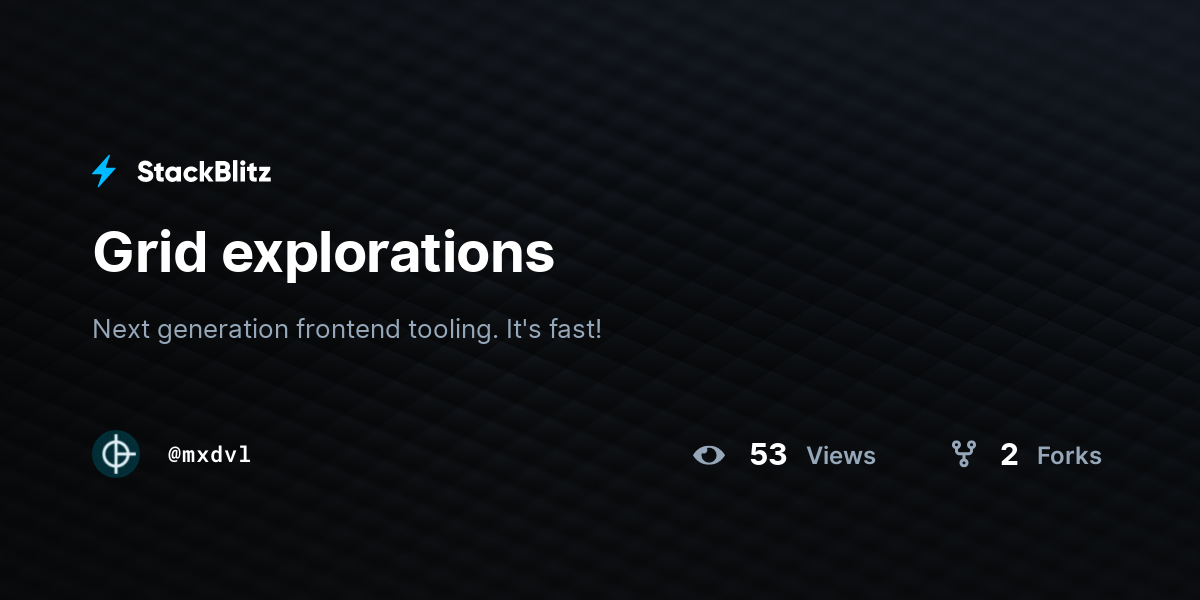 Grid explorations - StackBlitz