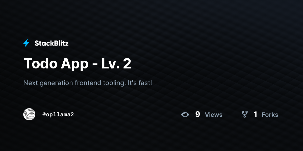 Todo App - Lv. 2 - StackBlitz