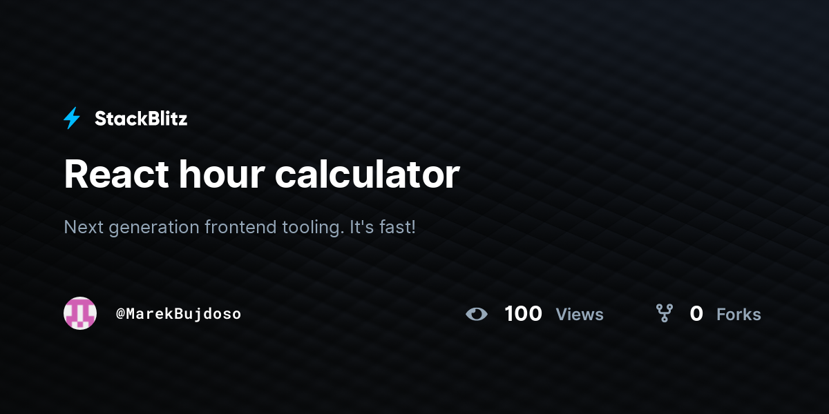 React hour calculator - StackBlitz