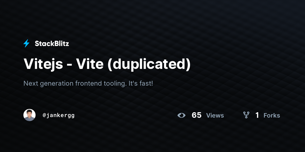 Vitejs - Vite (duplicated) - StackBlitz