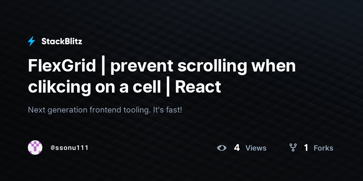 FlexGrid | prevent scrolling when clikcing on a cell | React - StackBlitz