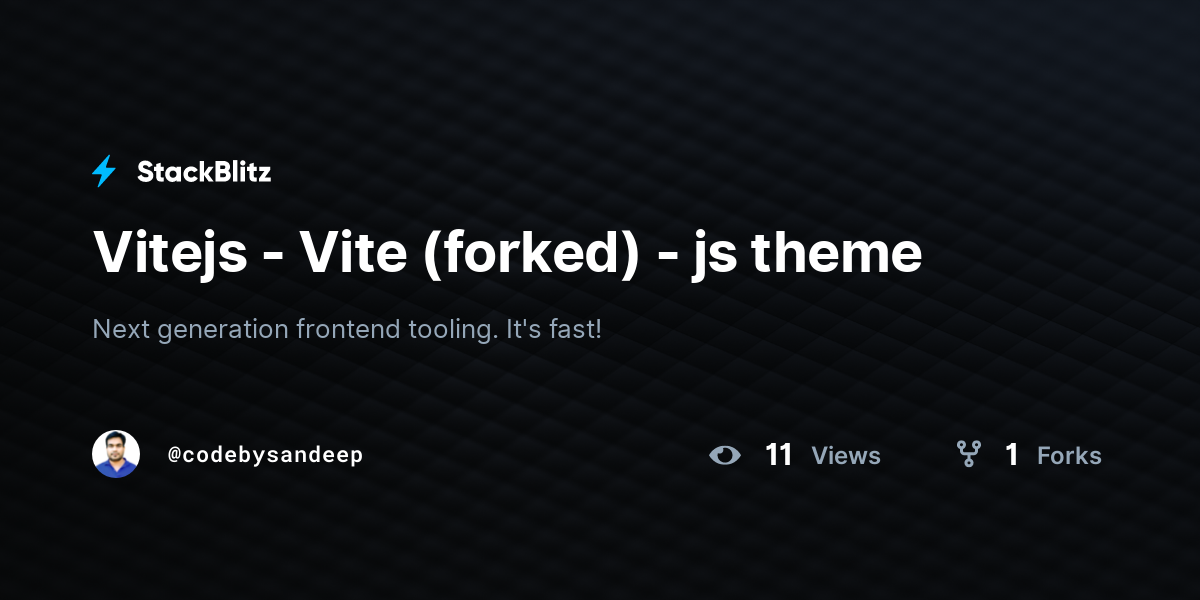Vitejs - Vite (forked) - js theme - StackBlitz