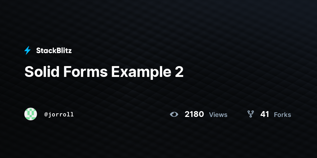 Solid Forms Example 2 - StackBlitz