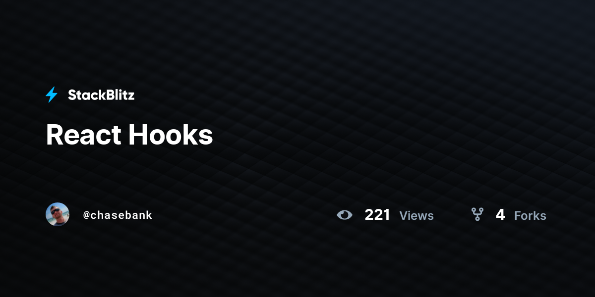 React Hooks - StackBlitz