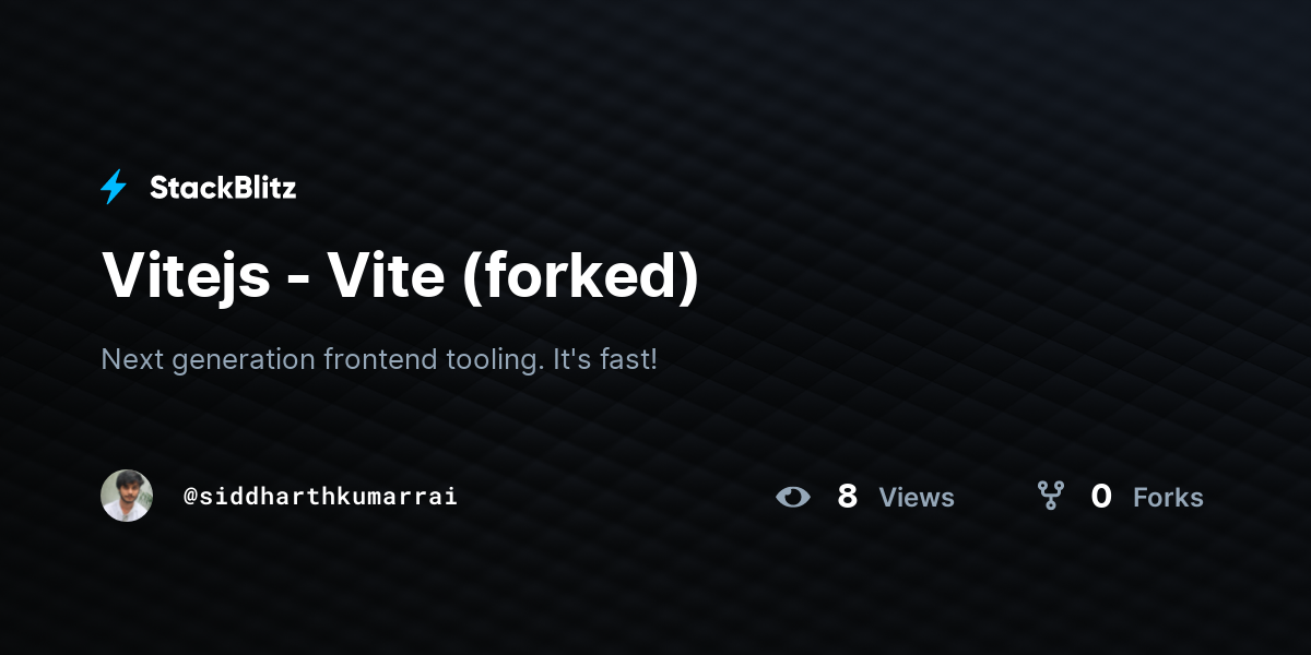 Vitejs - Vite (forked) - StackBlitz