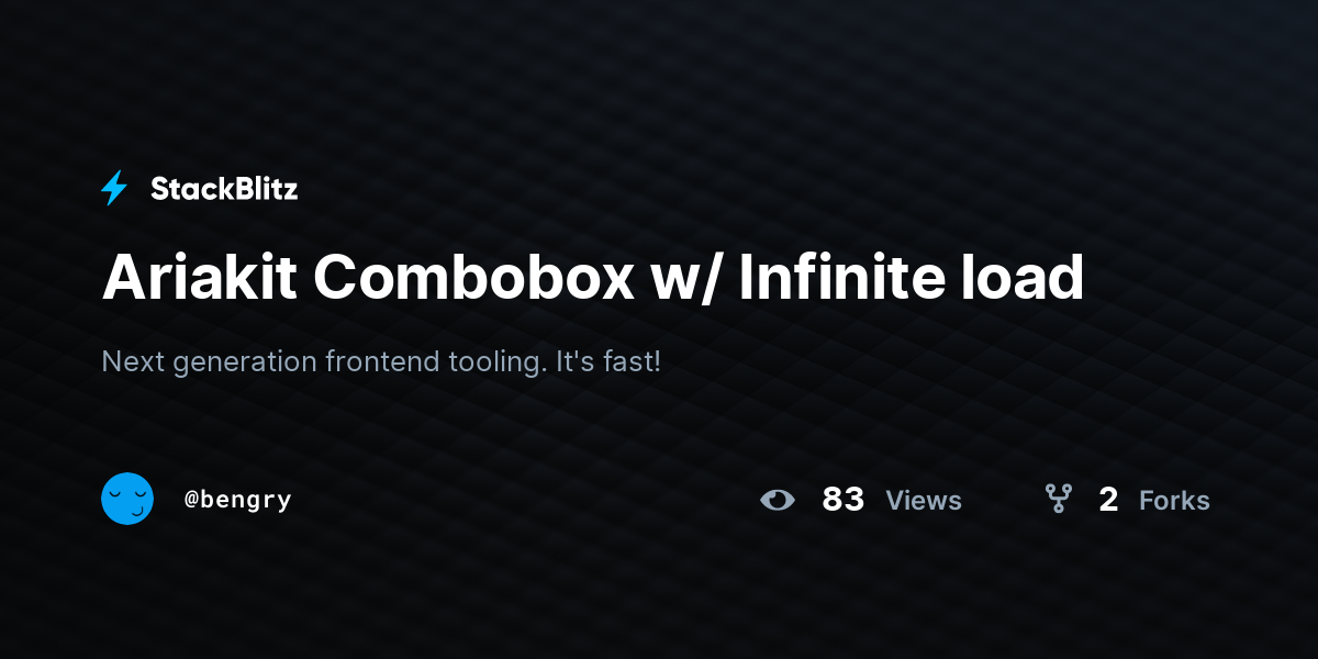 Ariakit Combobox w/ Infinite load - StackBlitz