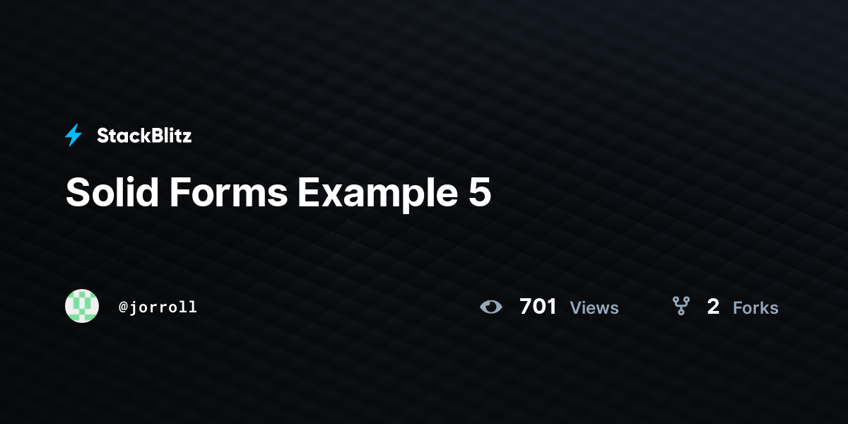 Solid Forms Example 5 - StackBlitz