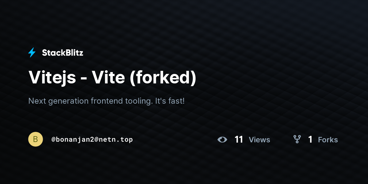 Vitejs - Vite (forked) - StackBlitz